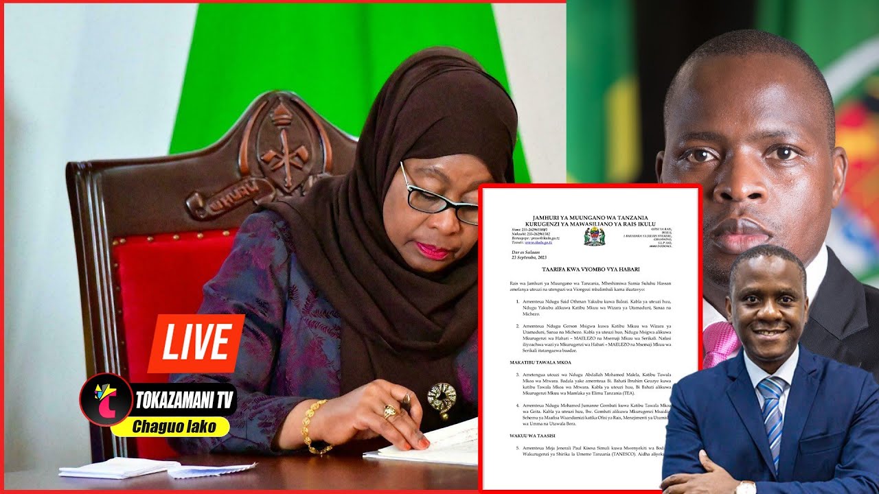 🔴#live RAIS SAMIA ATUMBUA WAKURUGENZI,MA-DC ATEUA WAPYA,GERSON MSIGWA ...