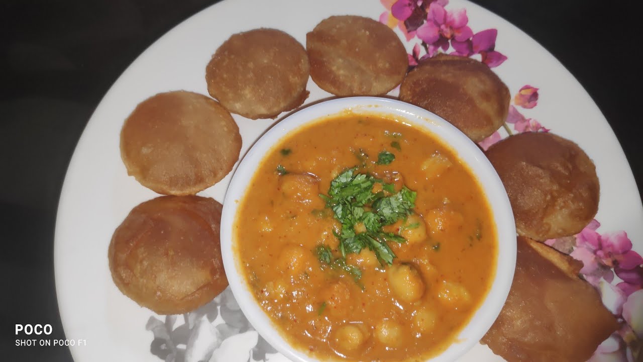 Ruchik chhole bhature with tasty Puri in Goan Style in konkani language ...
