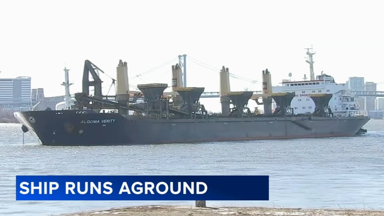Cargo ship carrying 45K tons of solar salt runs aground in Delaware ...