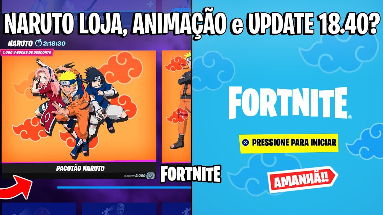 FORTNITE - NARUTO LOJA, ANIMAÇÃO NARUTO e ATUALIZAÇÃO 18.40? - YouTube