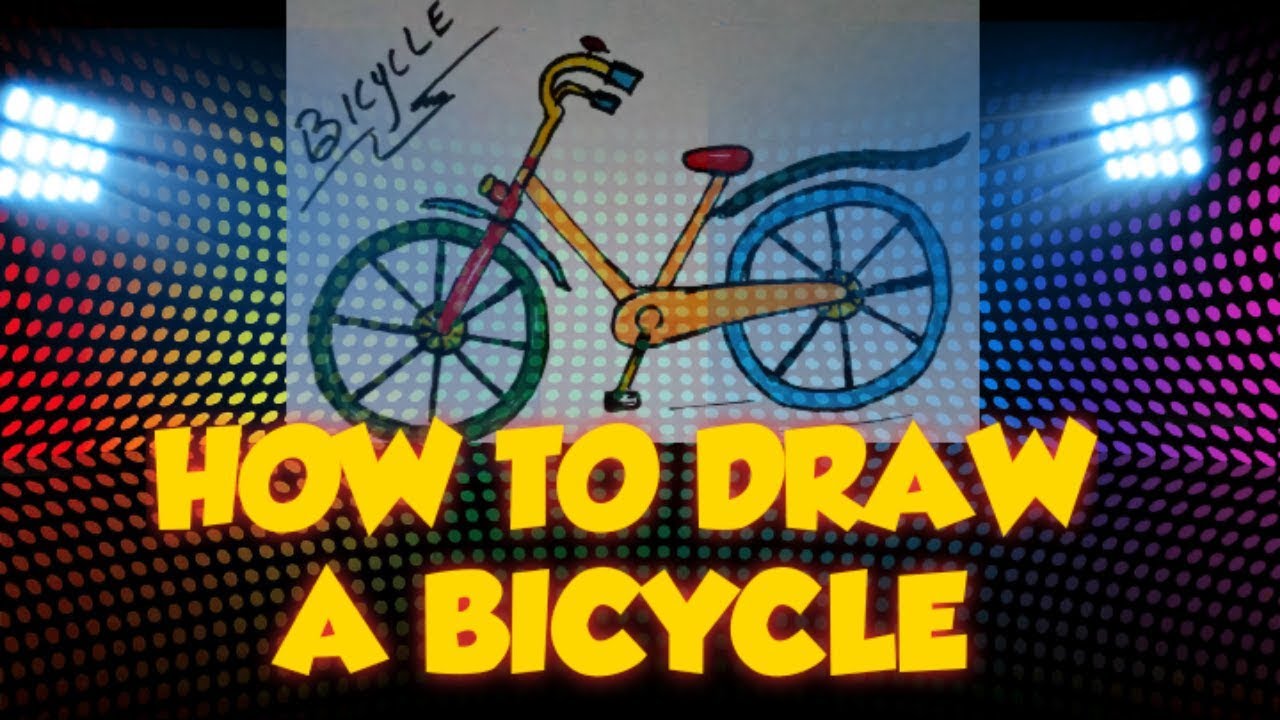 How to draw a colorful Bicycle || New easy bicycle drawing || draw easy ...
