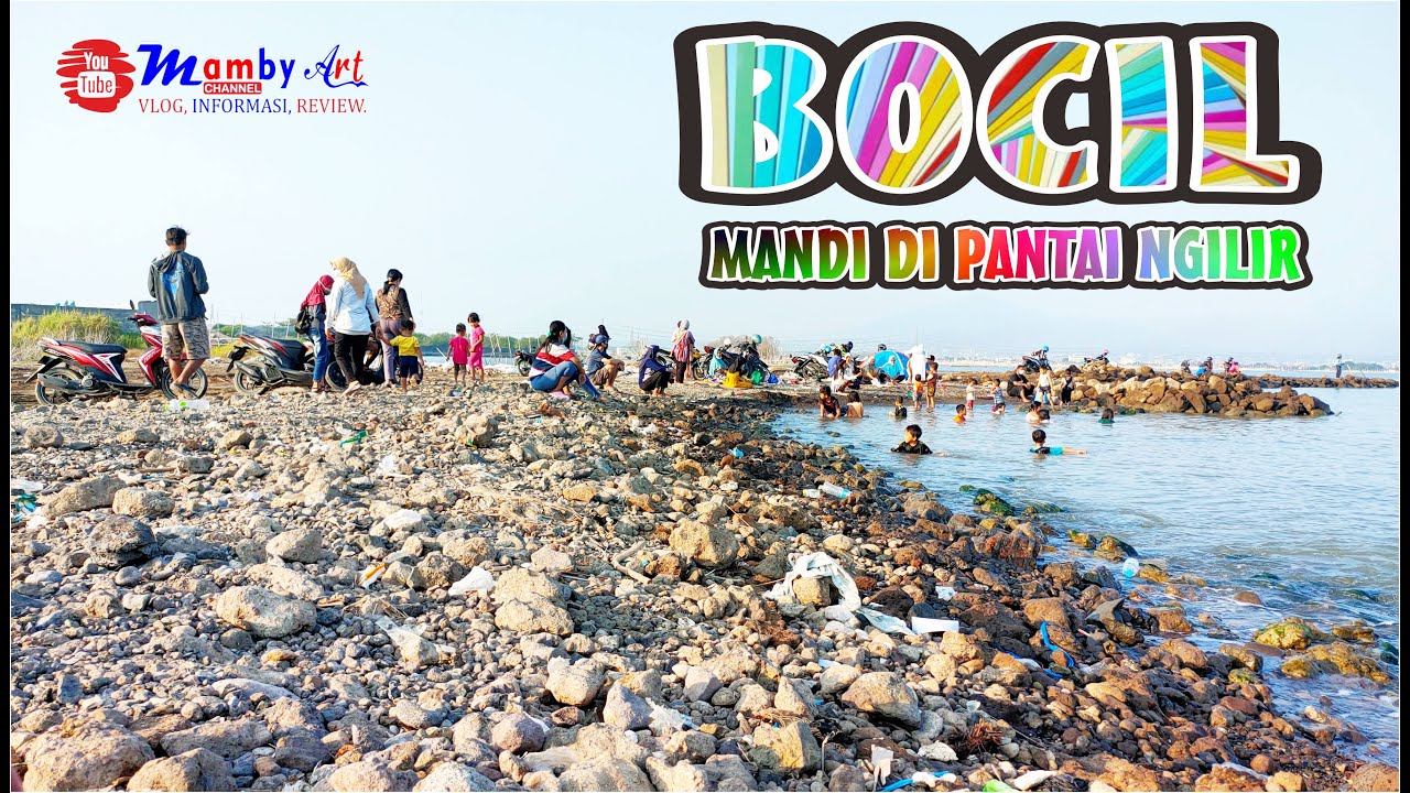 #bocil mandi di pantai ngilir semarang - YouTube