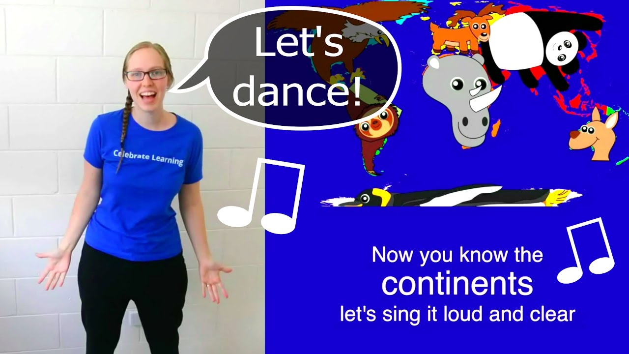 Continents of the World - song, dance and animation! - YouTube