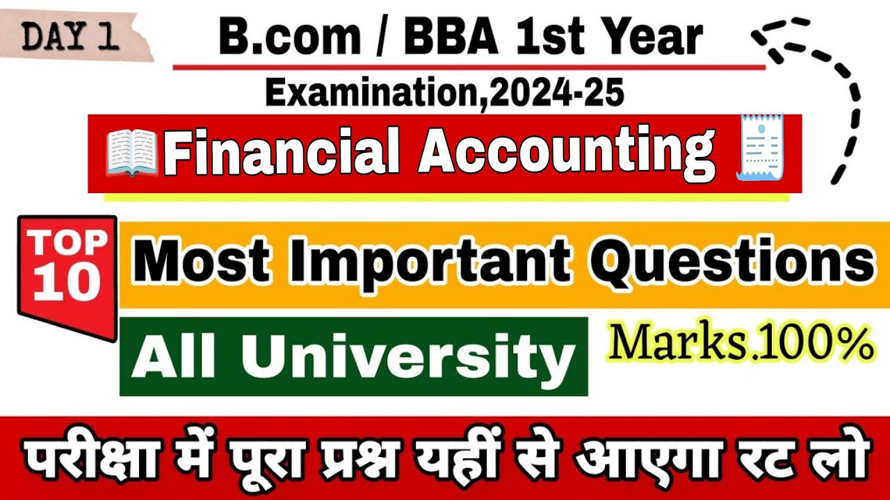 financial accounting most important questions||Important Questions ...