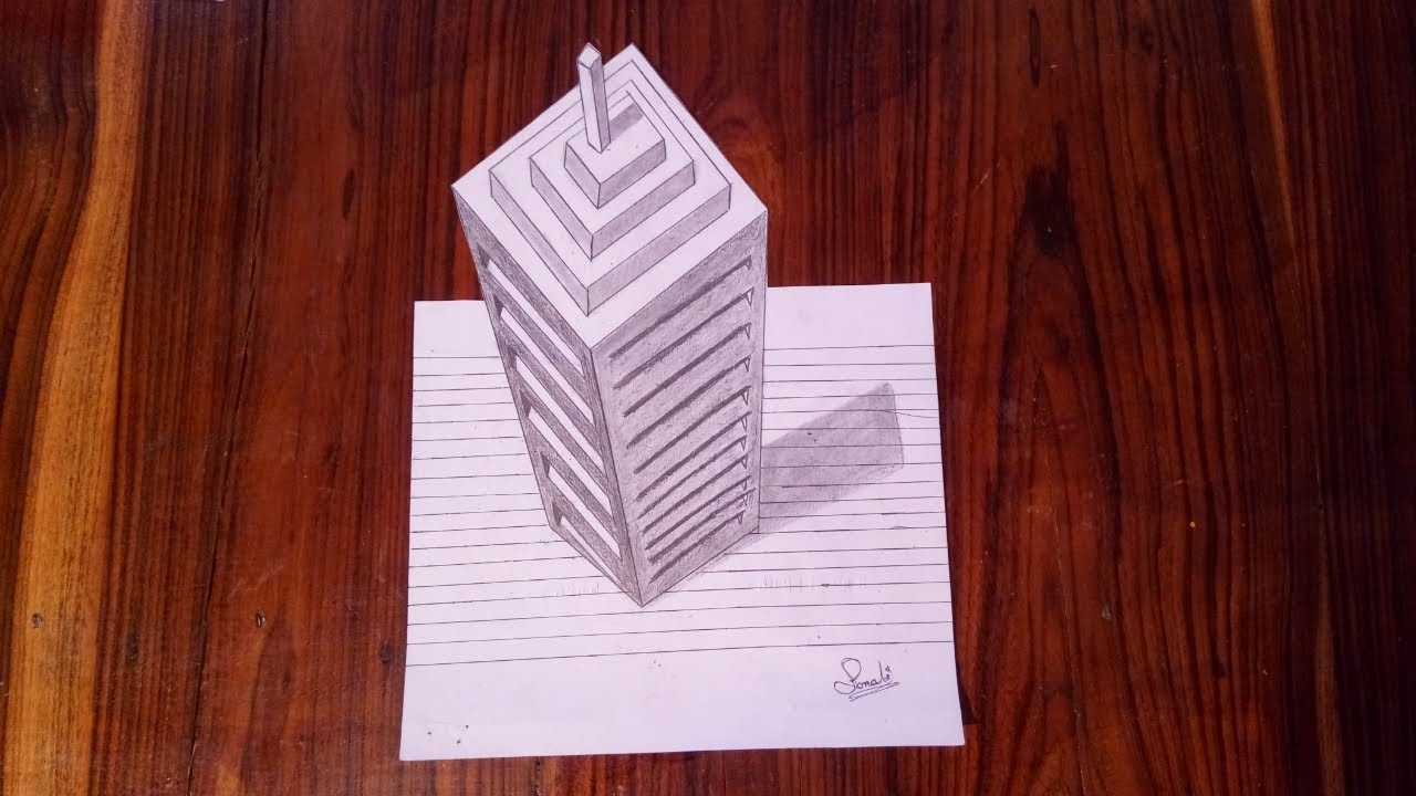 Drawing 3D Tower on Paper 🔥🔥 - YouTube