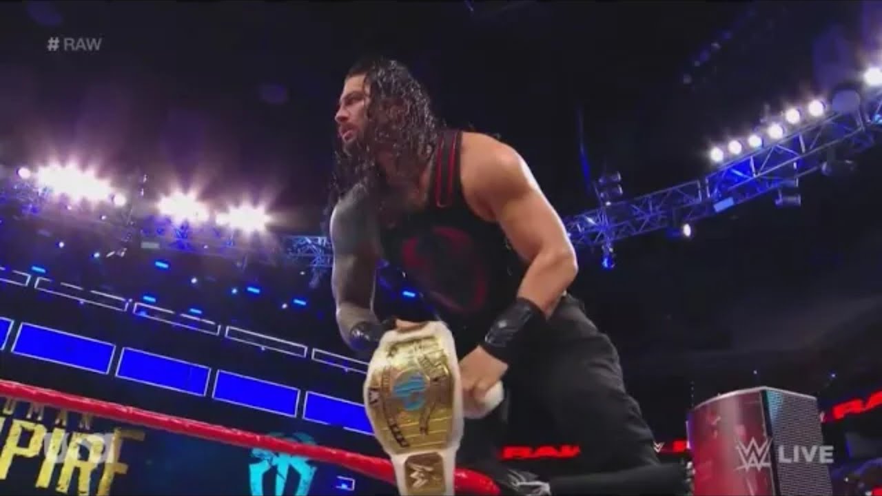 Roman Reigns' 8th Entrance as Intercontinental Champion - RAW: Jan 15 ...
