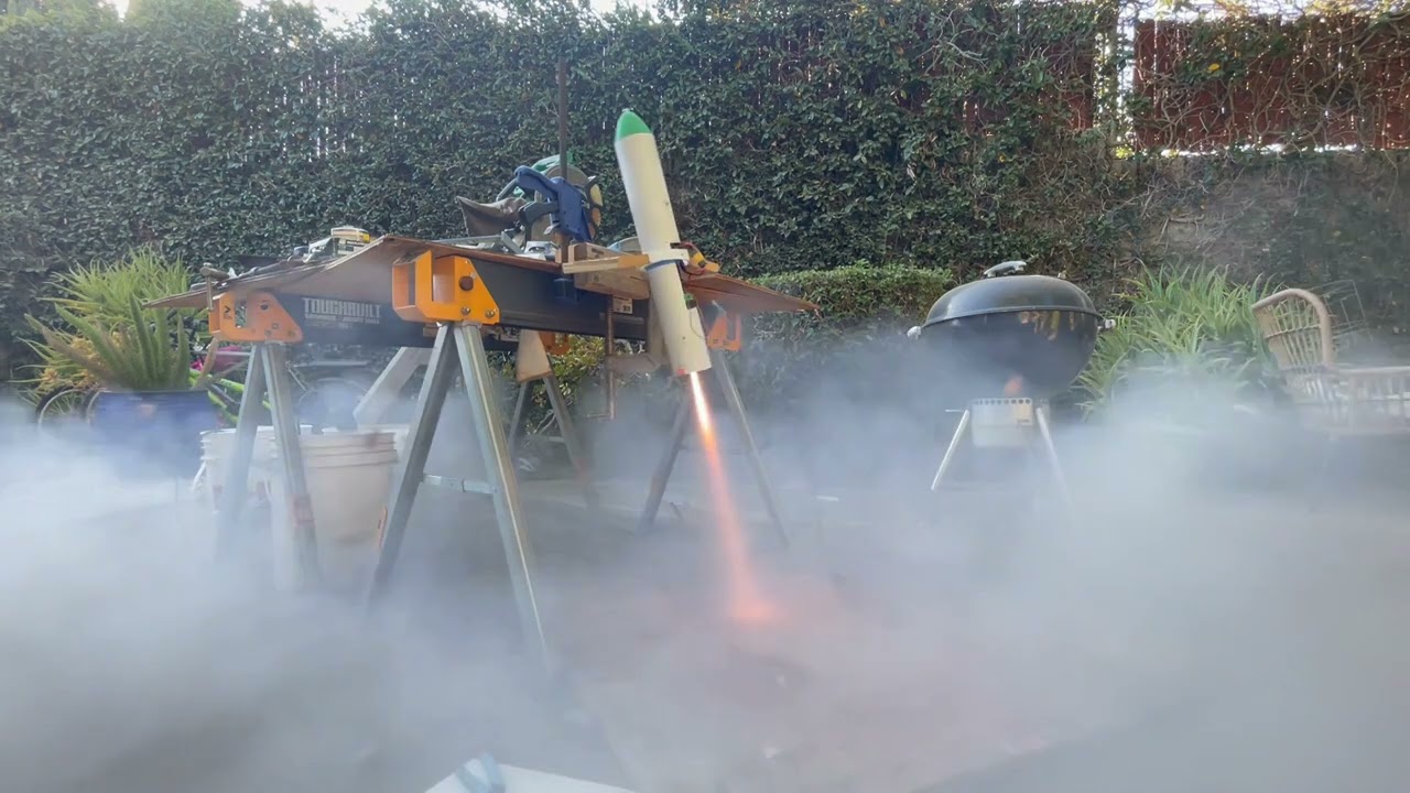 TVC rocket hold down rocket test #1 - YouTube