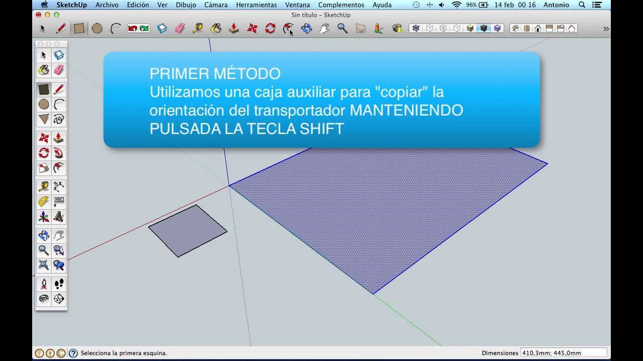 Megacursos Tutorial Sketchup Parte 4 Rotar Sobre Ejes Y