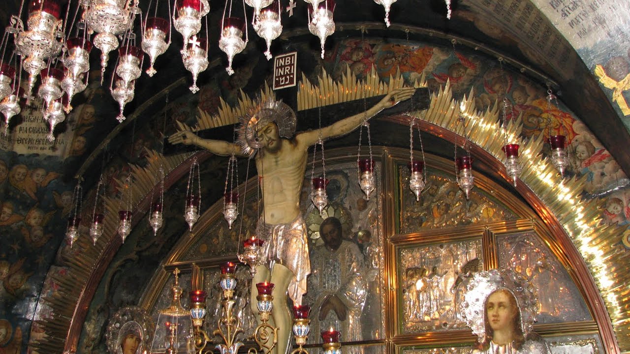 The Calvary (Golgotha), Church of the Holy Sepulchre in Jerusalem. Zahi ...