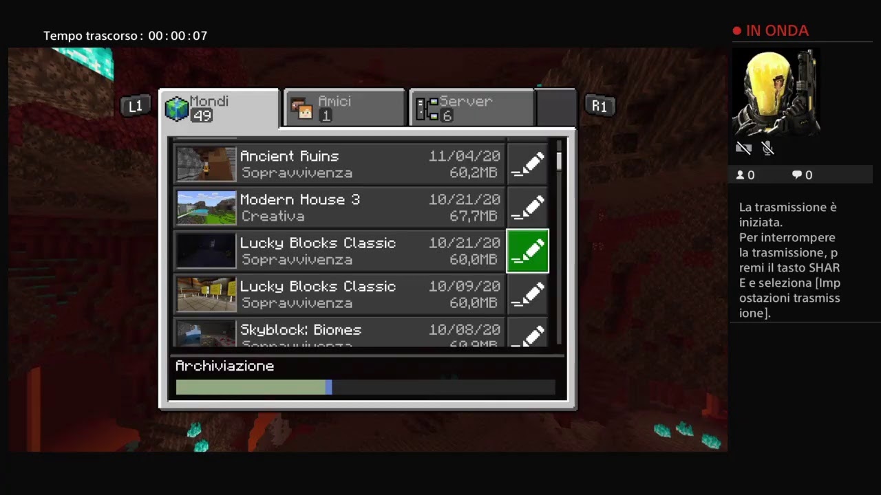 LA MIA PRIMA LIVE SU MINECRAFT PS4 - YouTube