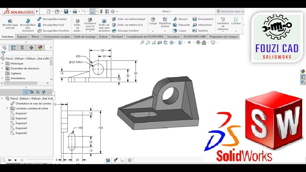 Design piece (18) by solidworks - YouTube