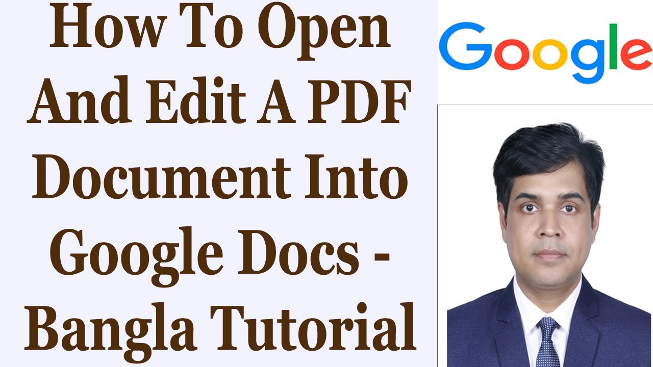 How To Open And Edit A PDF Document Into Google Docs - Bangla - YouTube