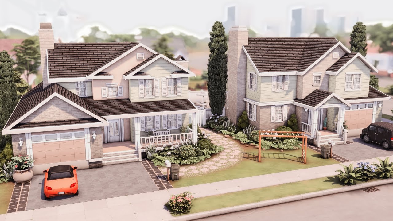 TWO BASE GAME HOUSES ON ONE LOT 🏘️ The Sims 4 Speed Build | No CC - YouTube