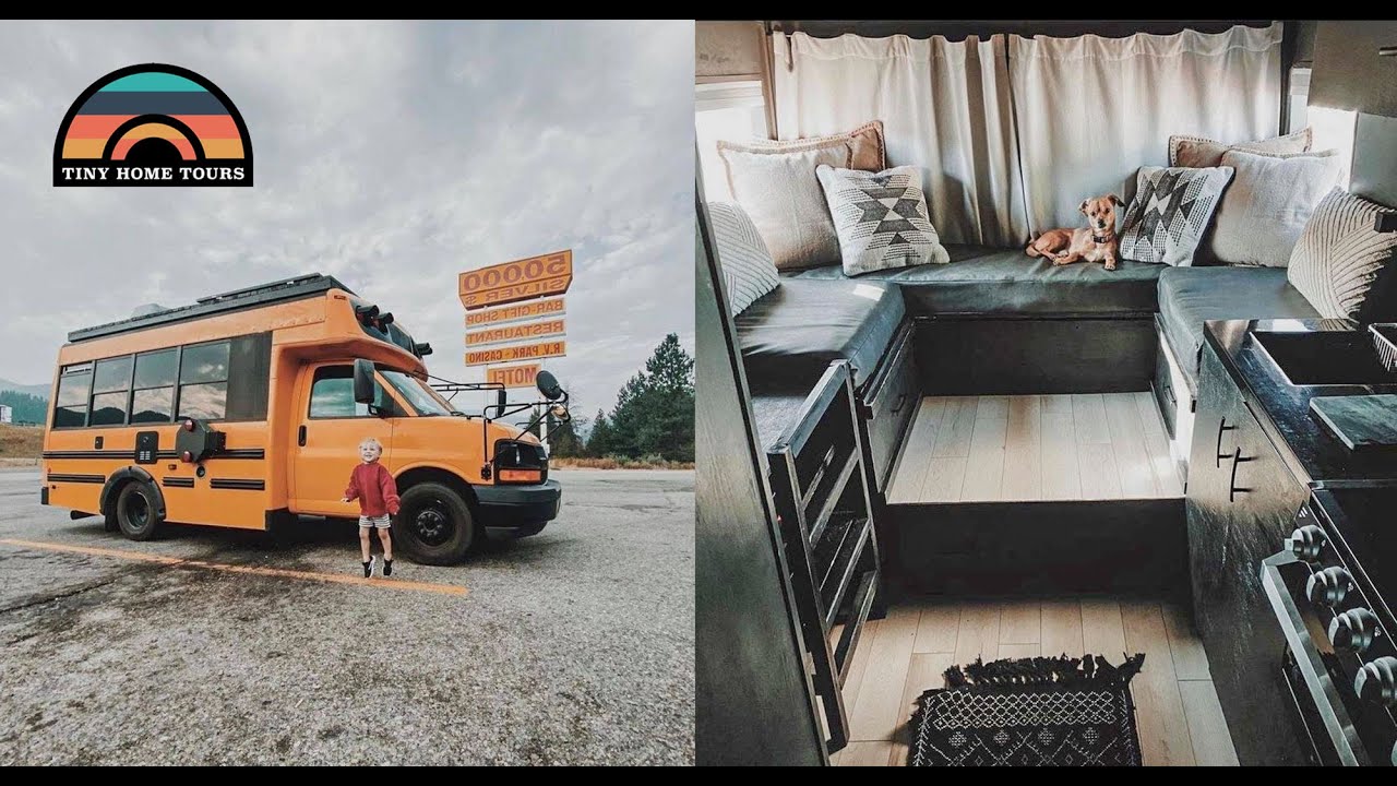 Families DIY Mini School Bus Conversion W/ Shower & Toilet - Van Life ...