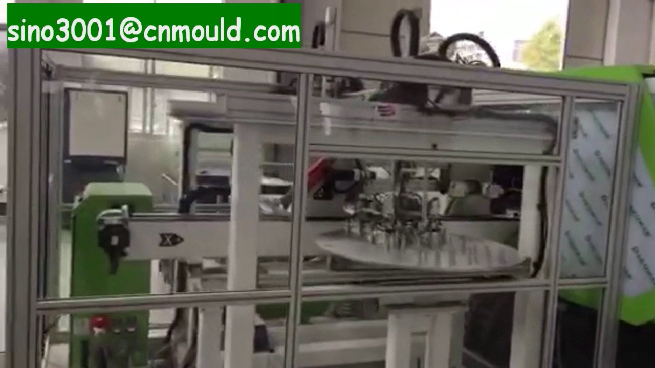 IML container production line , in mold label container mold - YouTube