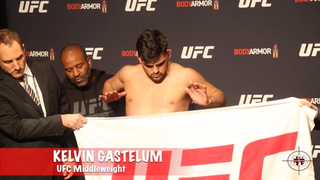 UFC 244: Kelvin Gastelum appears to lean on coach to make weight - YouTube
