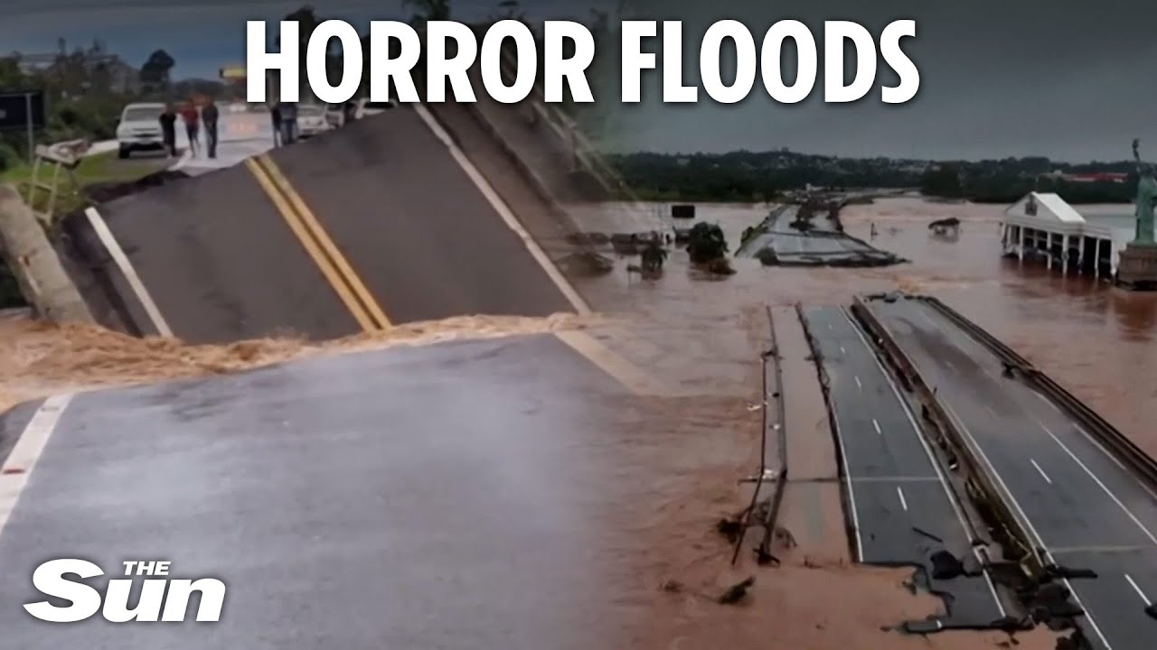 Terrifying moment bridge suddenly cracks and plunges into river in ...