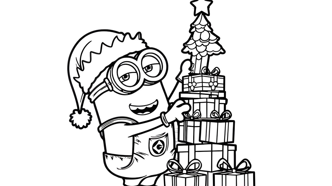 Minion is celebrating Christmas Drawing Easy, Minion Drawing Easy ...