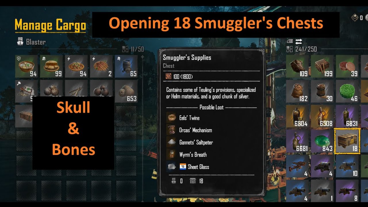 Opened ALL my Smuggler's Supply Chests at once - Skull & Bones - YouTube