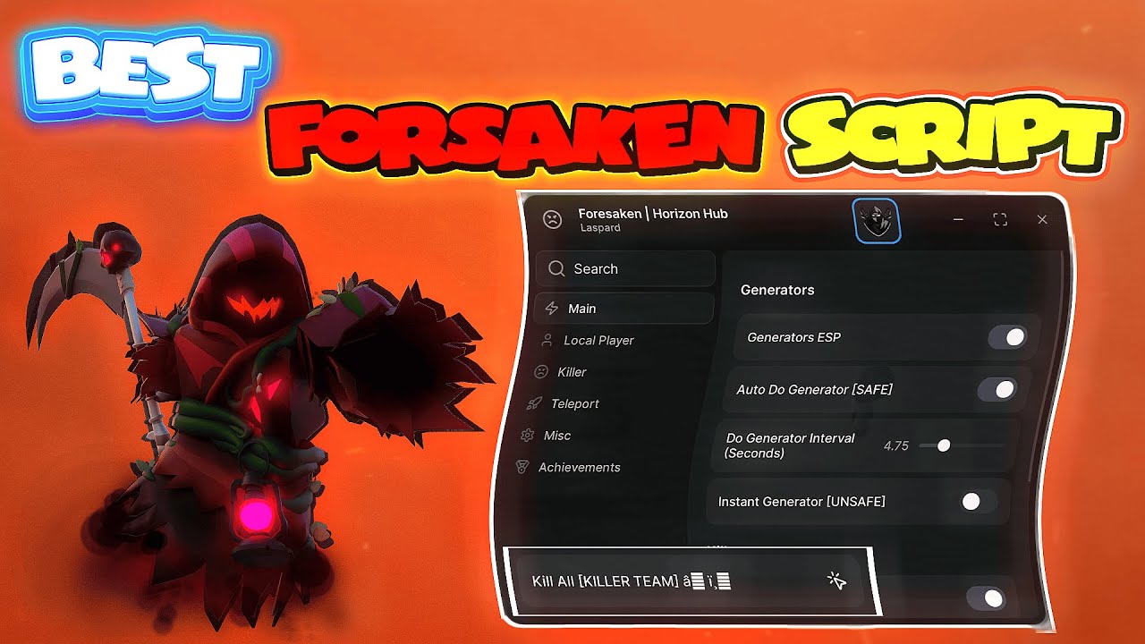 Forsaken Script – Auto Instant Generator, Auto Kill All, Inf Speed, Inf ...