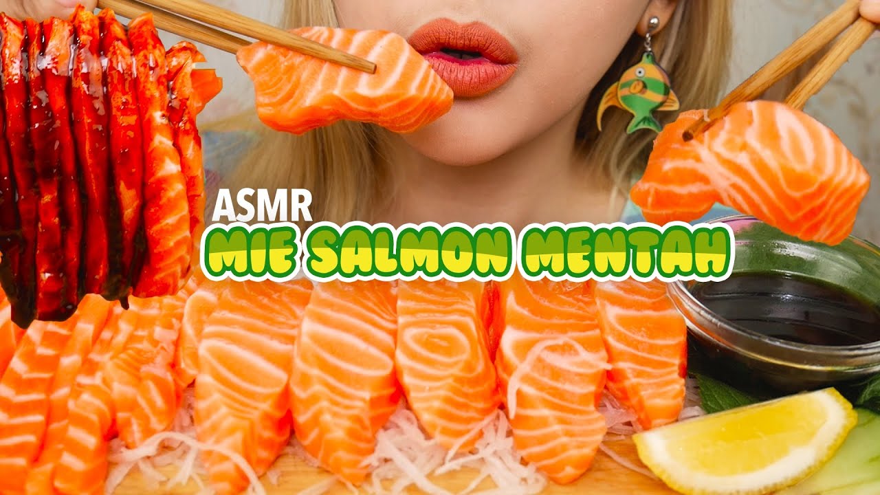 ASMR MIE SALMON MENTAH SAUS SAMYANG (Whispering) | ASMR Indonesia - YouTube