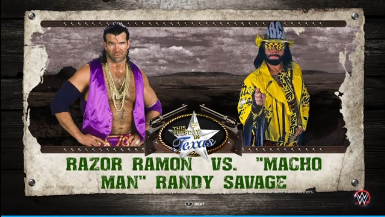 Razor Ramon vs Macho Man. This Tuesday in Texas 92. WWE 2K23 - YouTube