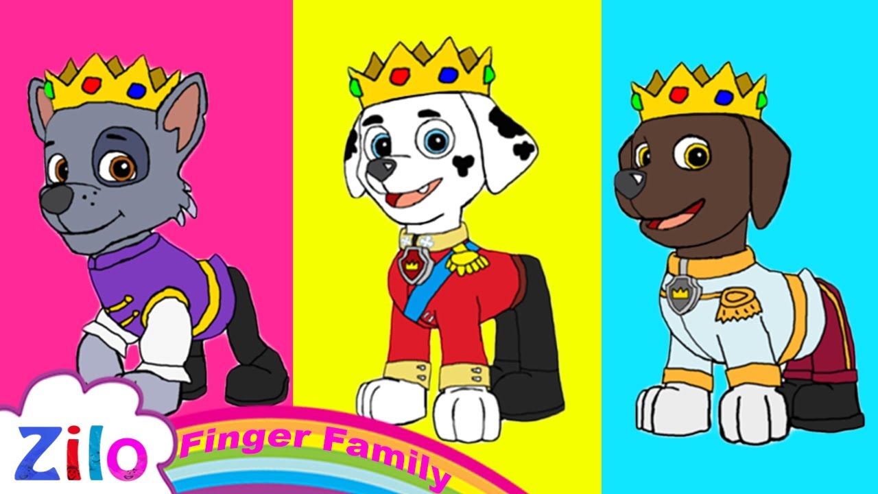 Paw Patrol Transforms Into Princess Finger Family Nursery Rhymes ...