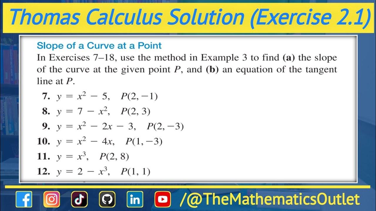 Thomas calculus exercise 2.1 Q7 to Q12 || Lec 2 - YouTube