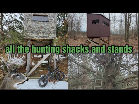 Tour of all hunting shacks and stands on the property VLOG.. - YouTube