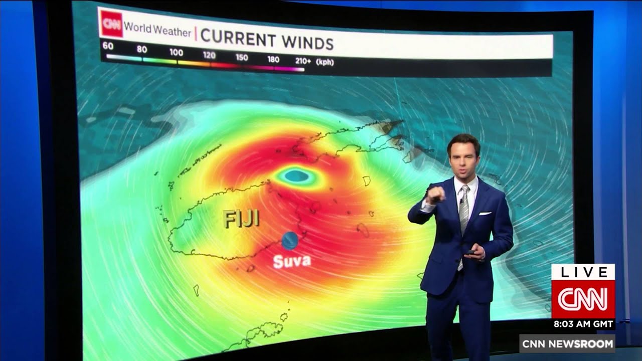 Tropical Cyclone Winston Makes Landfall In Fiji - YouTube