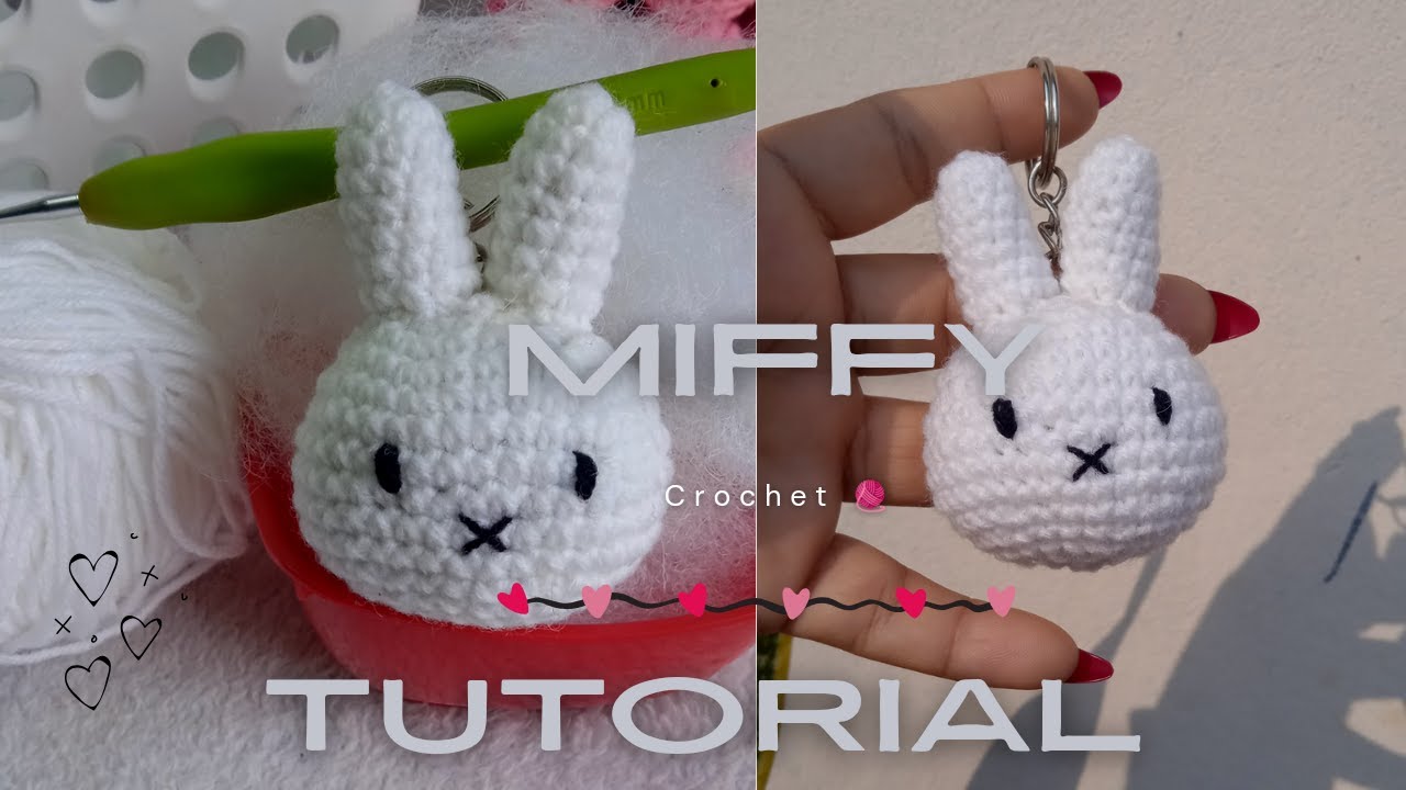 Learn How To crochet miffy keychain!!! Crochet miffy keychain #miffy # ...