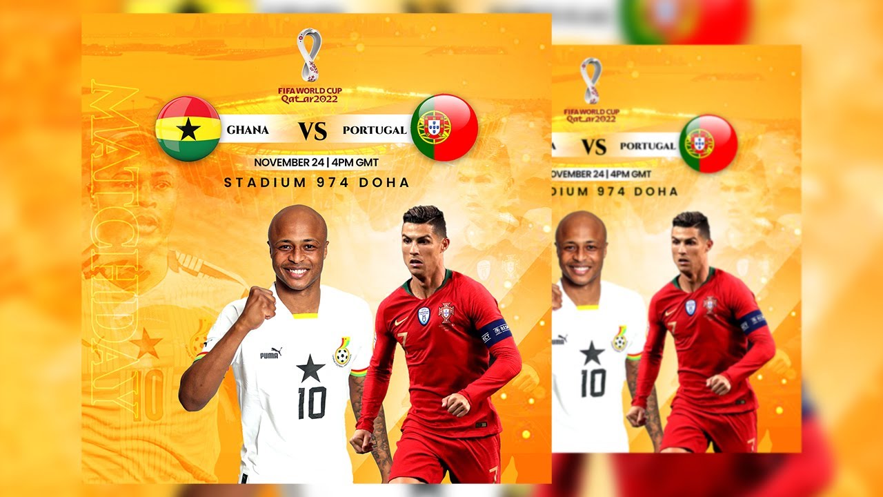 How To Design MATCHDAY FOOTBALL FIXTURE POSTER in Photoshop | Portugal ...