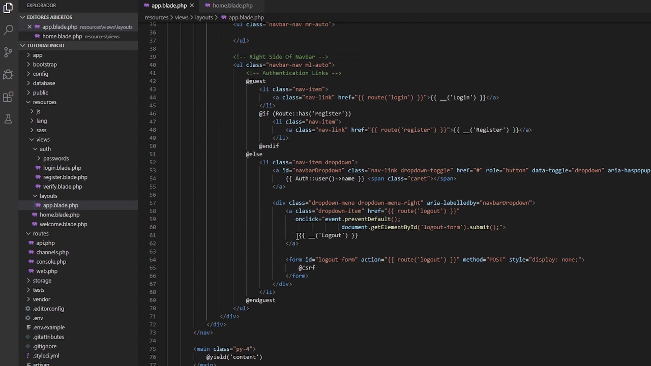 Autenticacion Personalizada con Laravel 7.x - YouTube