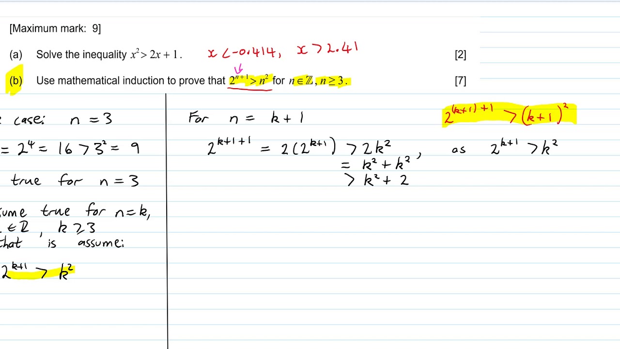 IB Math HL May 2019 Q8b Paper 2 TZ1 - YouTube