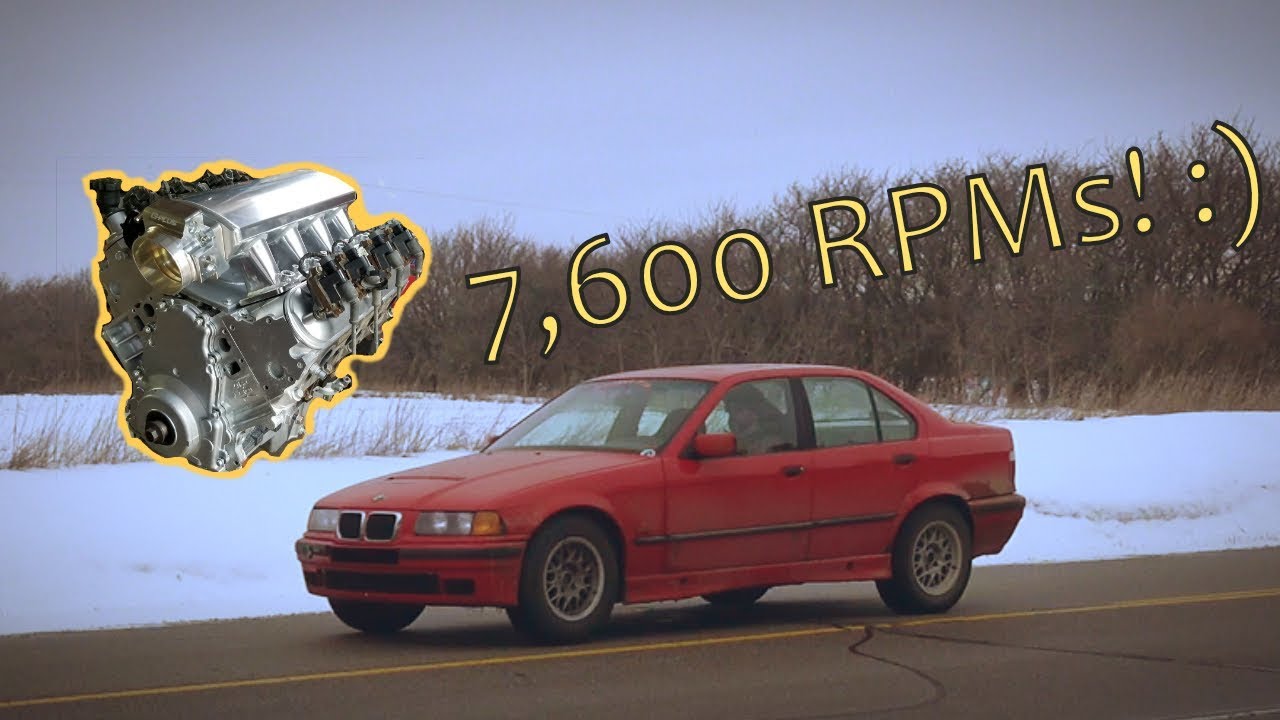 BMW E36 5.3 LS Swap -- Ripping 7,600RPMs Before Turbo Install -- w ...