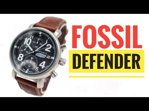 military chronograph field watch de-1500 de-1534 fossil defender - YouTube