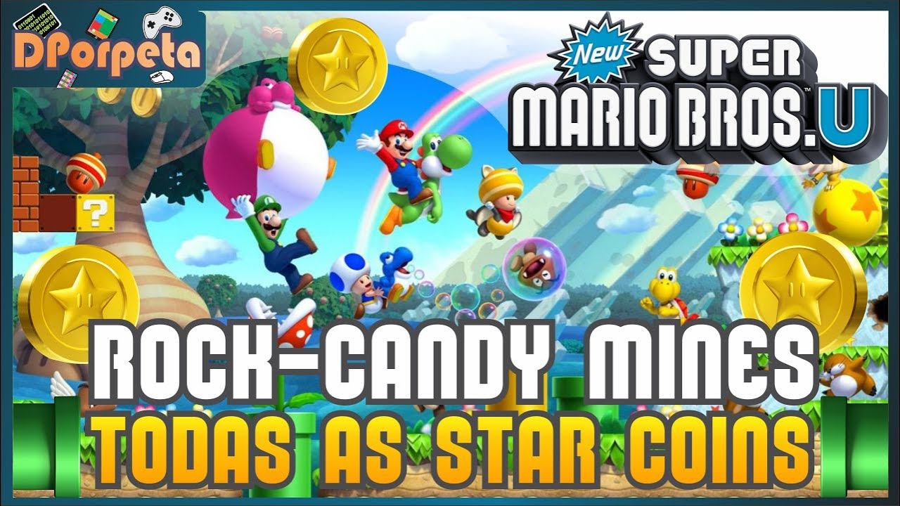 New Super Mario Bros U - Todas as Star Coins - Rock-Candy Mines - YouTube