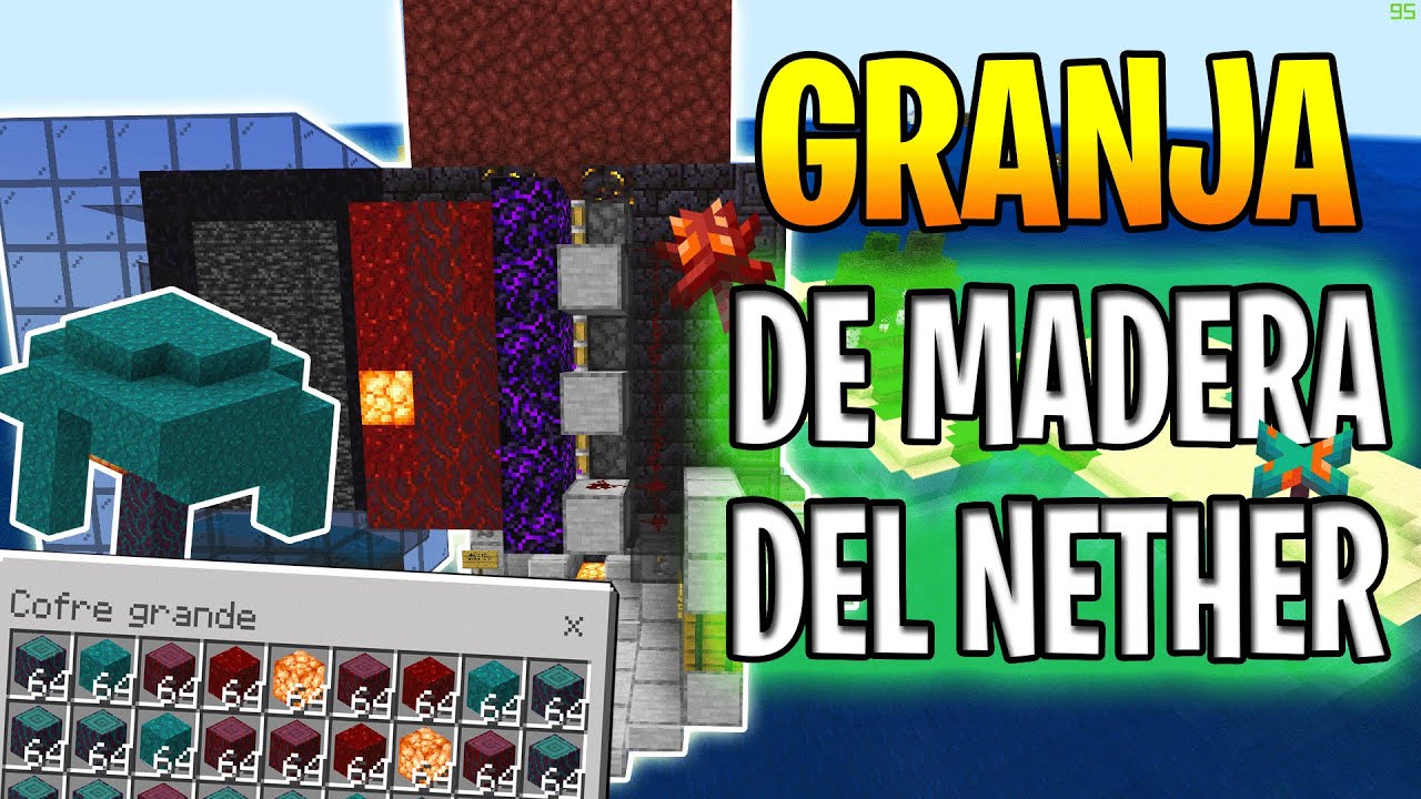 Minecraft Bedrock: Granja De Madera Del Nether 100% Automática - YouTube