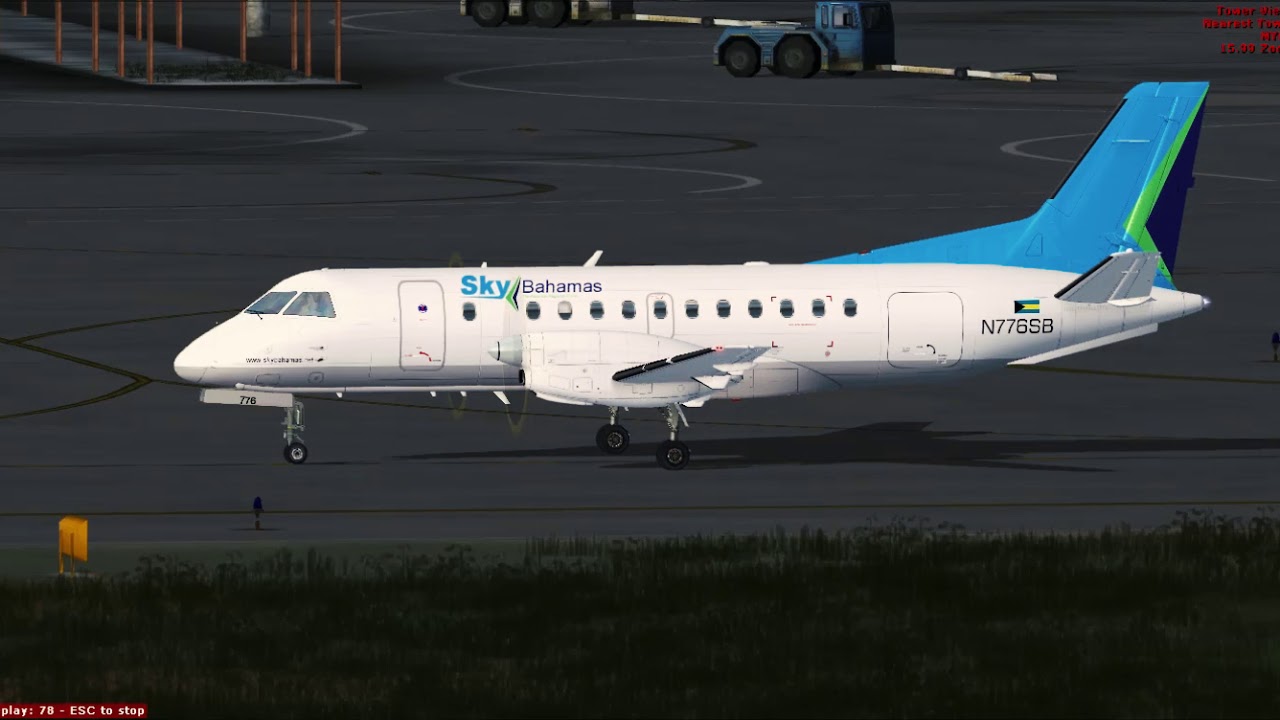Sky Bahamas Saab 340 Arrival in MYYN Taxi and Landing - YouTube