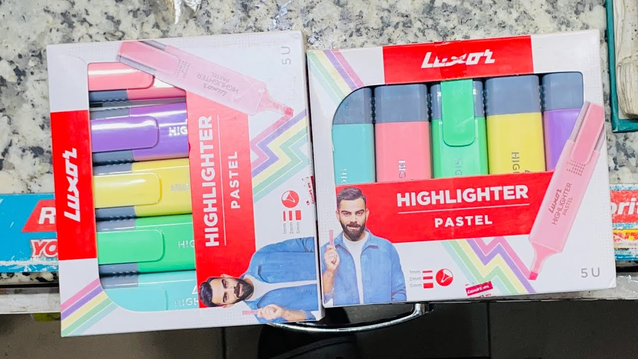 Luxor - Pastel Highlighter set - Virat kholi edition 2024 || unboxing ...