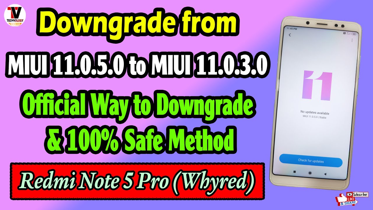 Downgrade from MIUI 11.0.5.0 to MIUI 11.0.3.0 on Redmi Note 5 Pro ...