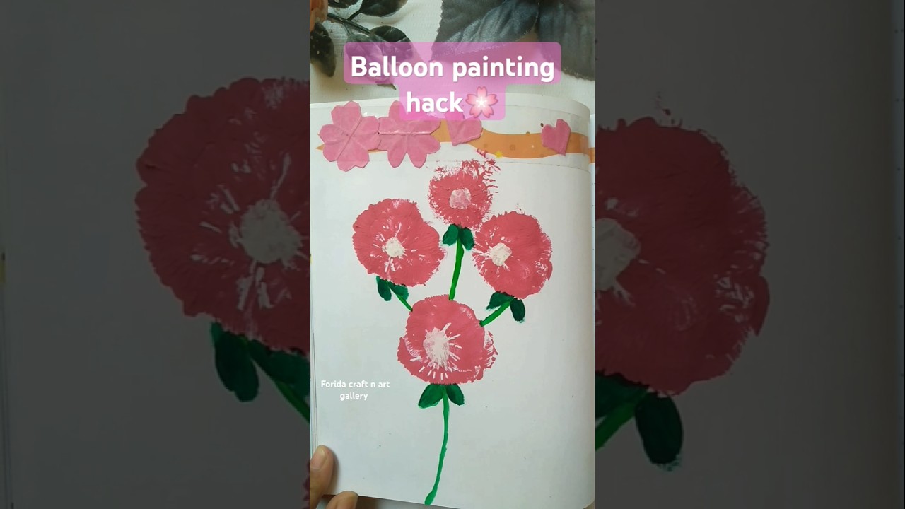 Balloon painting hack 🌸|flower painting#painting #shorts #viralvideo ...
