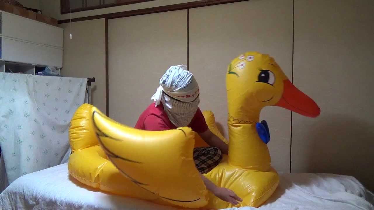 Deflated my inflatable duck ride and inflation - YouTube