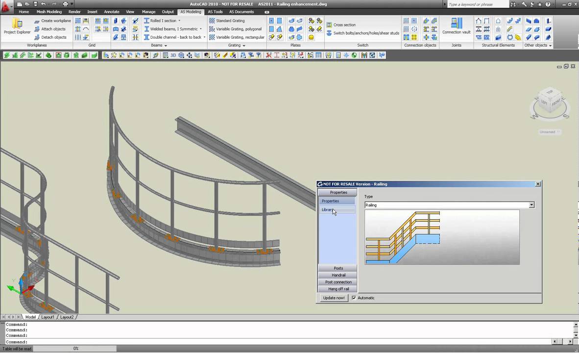 Advance Steel 2011 - Many enhancements for railing creation - YouTube