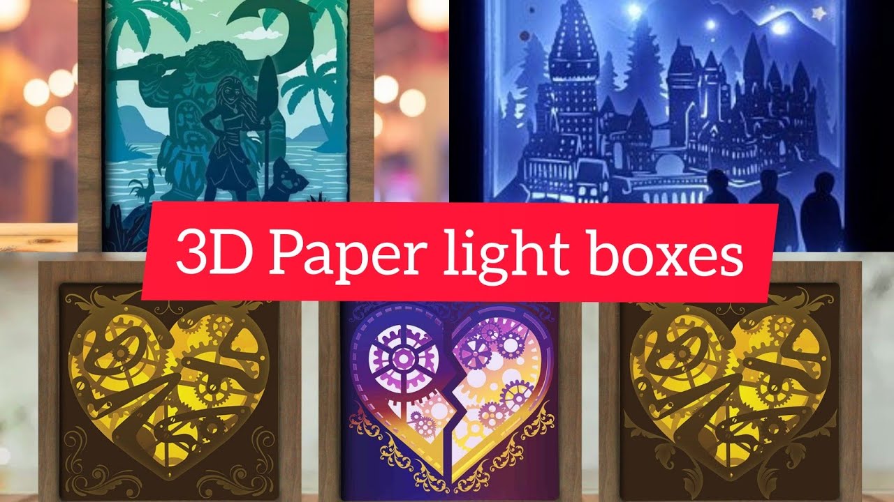 3D PAPER LIGHT BOXES - YouTube