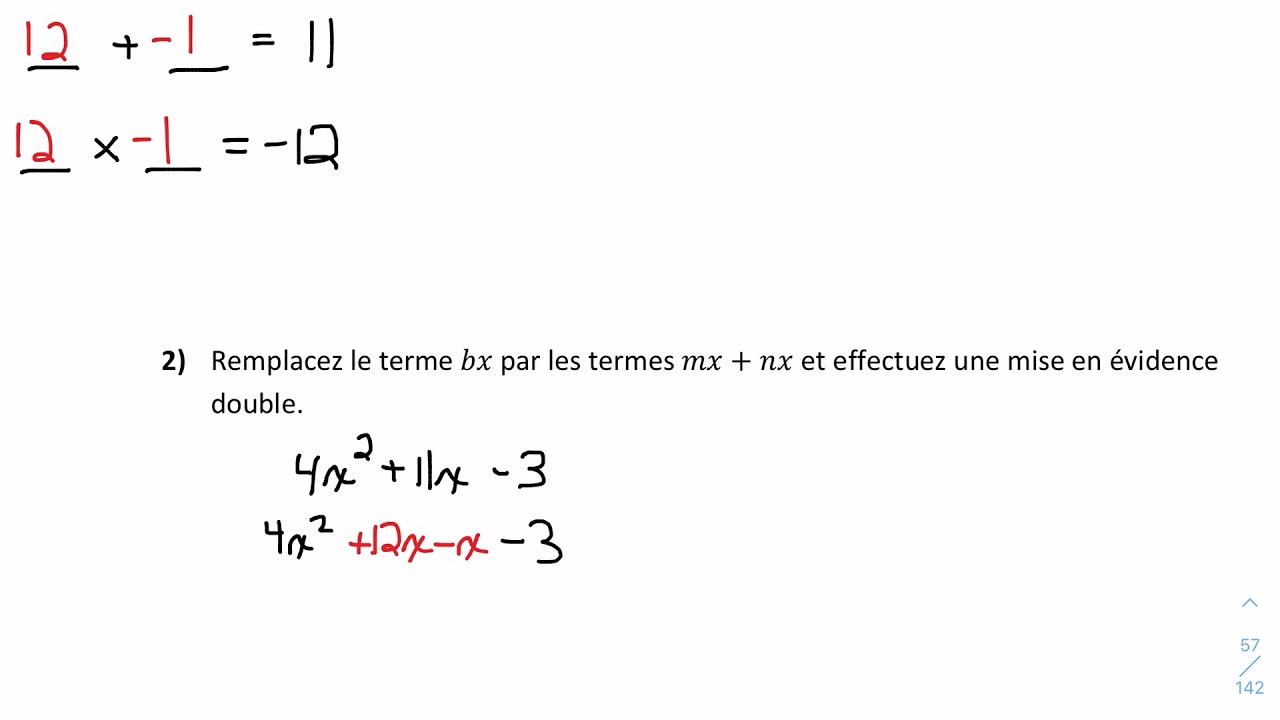 Factorisation de trinômes Somme produit - YouTube