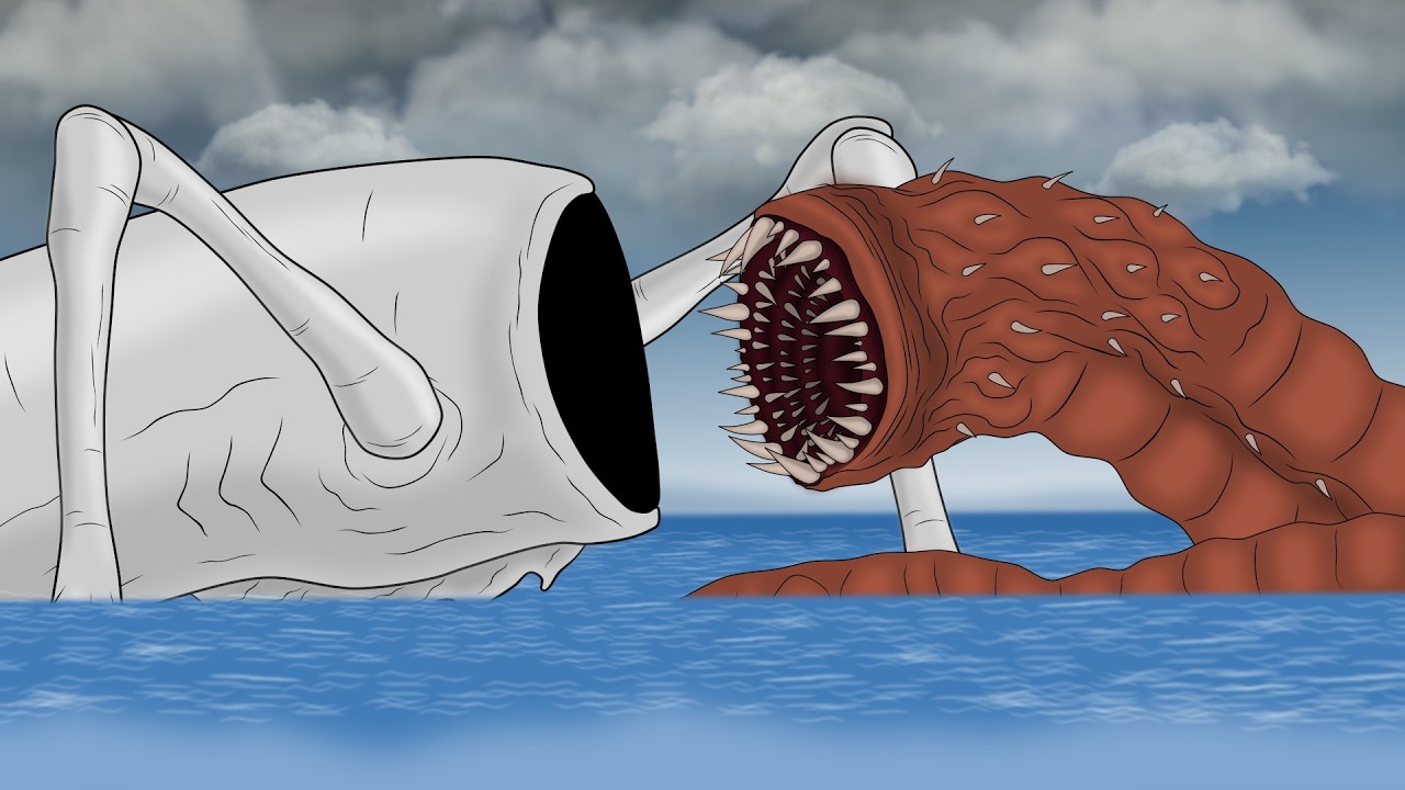 Sea Eater VS Worm Monster : Deep Sea Monster Battle Animation 01 - YouTube