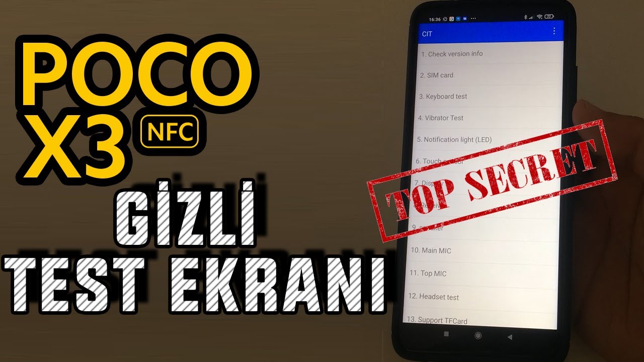 POCO X3 NFC GİZLİ TEST EKRANI | DONANIM TESTİ - YouTube