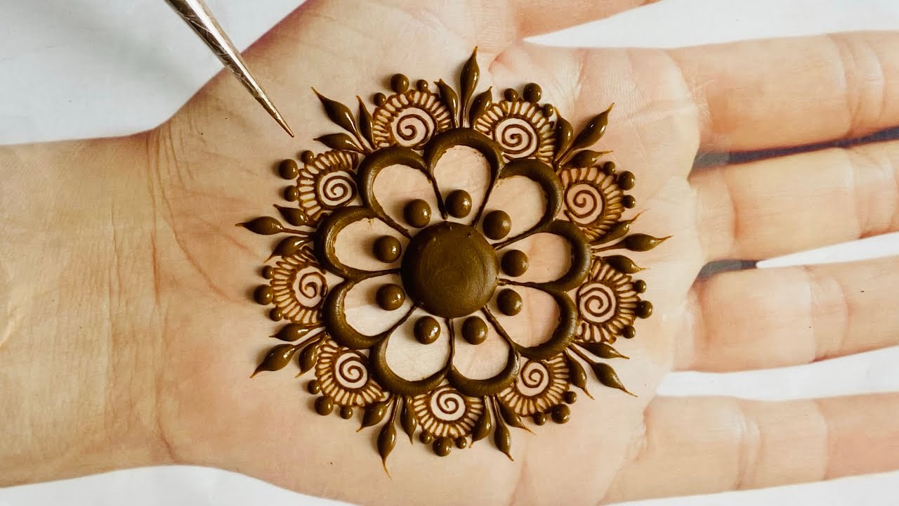 Very Easy Simple Mandala Mehndi Design Trick For Front Hand- Eid/Holi ...