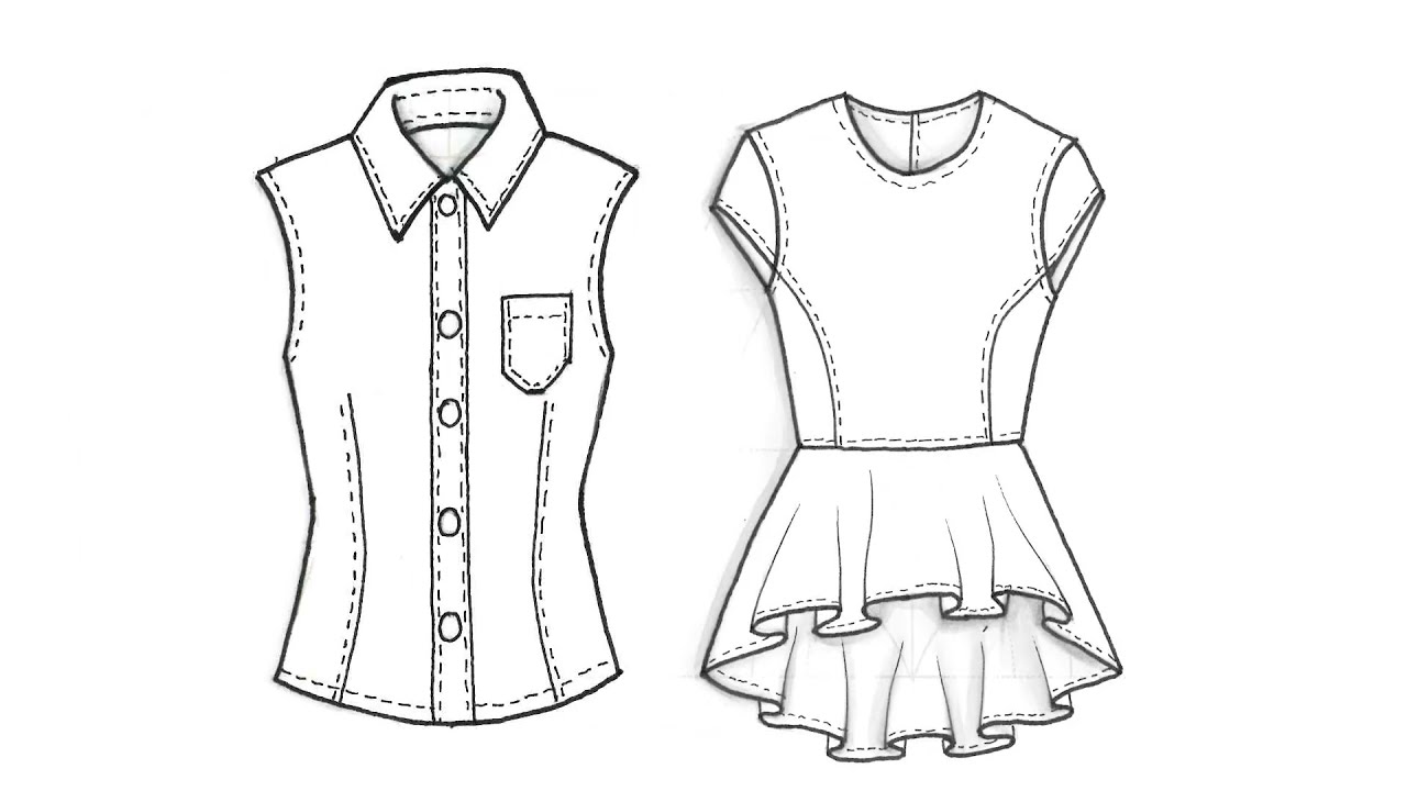 Blouse Technical Drawing - YouTube
